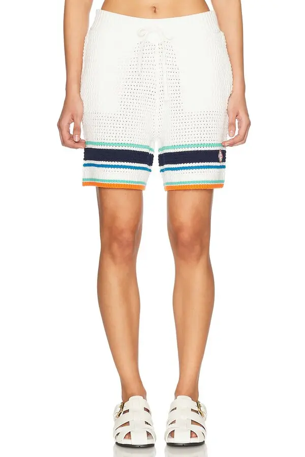 Casablanca Tennis Textured Short - Tennis Stripe