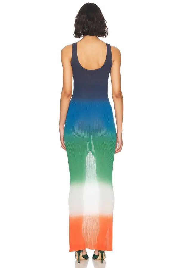 Casablanca Long Rib Dress In Blue