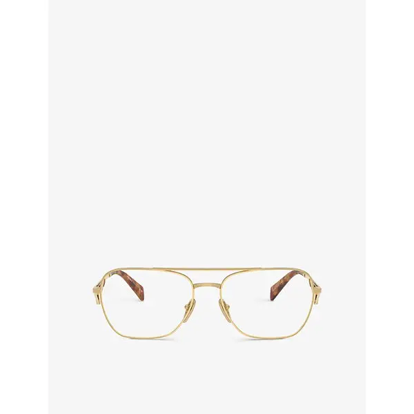 Prada Pr B50v Pilot-frame Optical Glasses - Gold