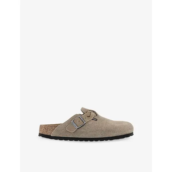 BIRKENSTOCK Boston Suede Clogs - Braided Taupe