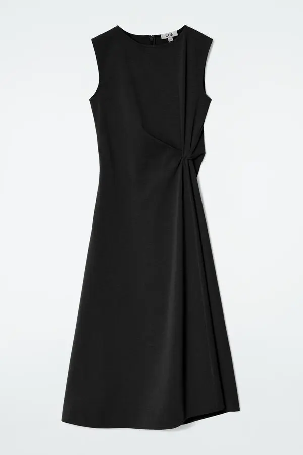 Cos Twist-detail Midi Dress - Black