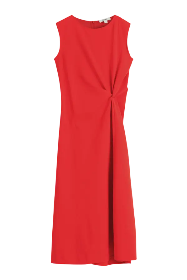 Cos Sleeveless Twist-detail Midi Dress - Red