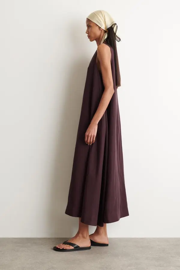 Cos A-line Linen-blend Maxi Dress - Red