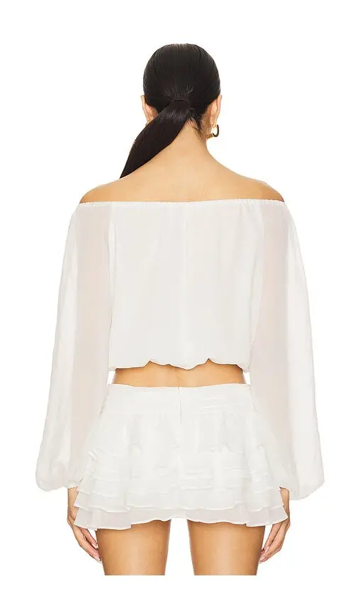 Amanda Uprichard Off-the-shoulder Chiffon Blouse - Ivory