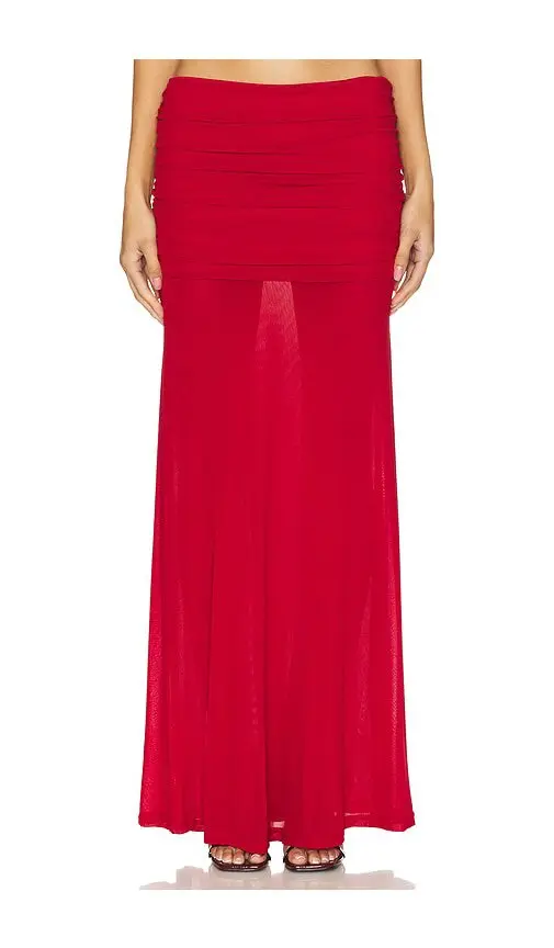 RUNAWAY THE LABEL Meila Maxi Skirt - Cherry