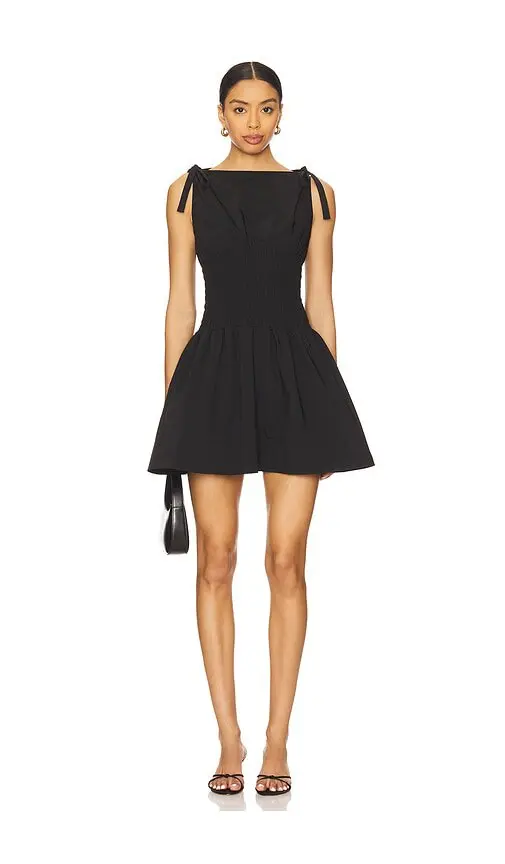 amanda uprichard black mini dress Amanda Uprichard Sonnet Mini Dress in Black