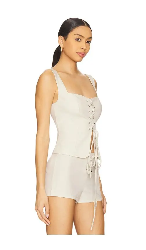 BY.DYLN Emmeline Lace-up Top - Bone