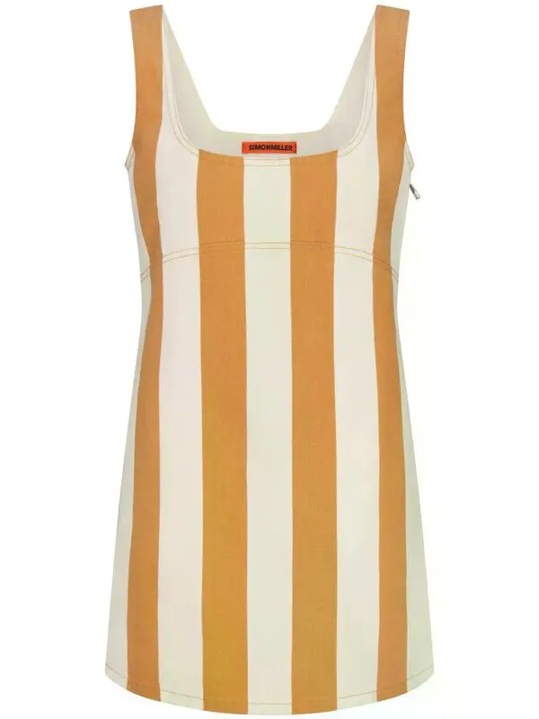 SIMONMILLER Sahara Striped Denim Dress - Neutrals