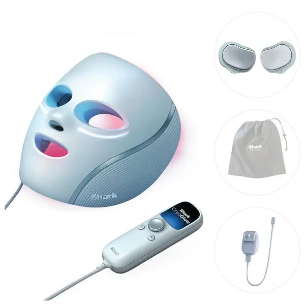 SHARK BEAUTY Cryoglow Cooling + Led Face Mask & Facial Glo Skin Tool - Blue
