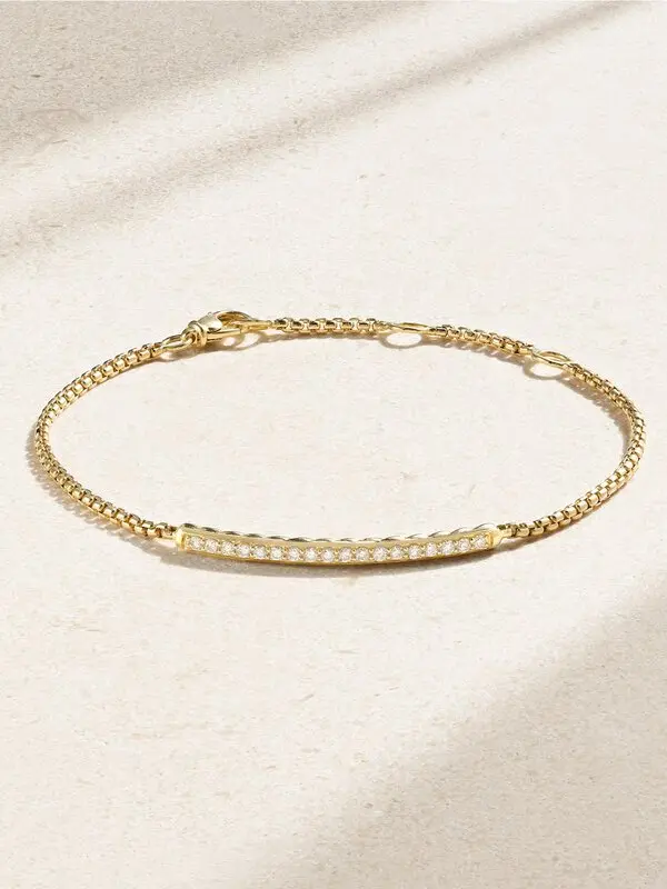 David Yurman Petite Pavé Diamond Bracelet - Gold