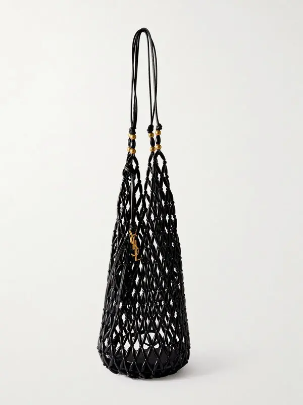Saint Laurent Beaded Embellished Leather Tote