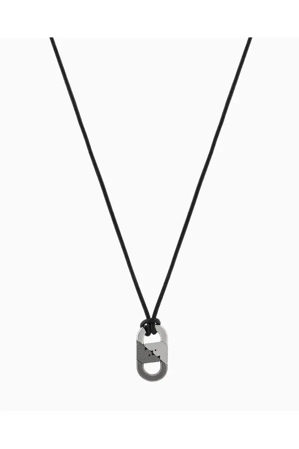 Emporio Armani Two-tone Stainless Steel Eagle Link Pendant Necklace - Red