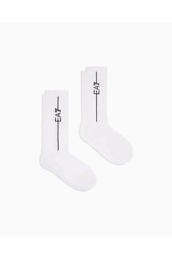 EA7 Terrycloth Training Crew Socks - White