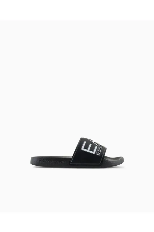 Emporio Armani Ea7 Slides With Logo - Black