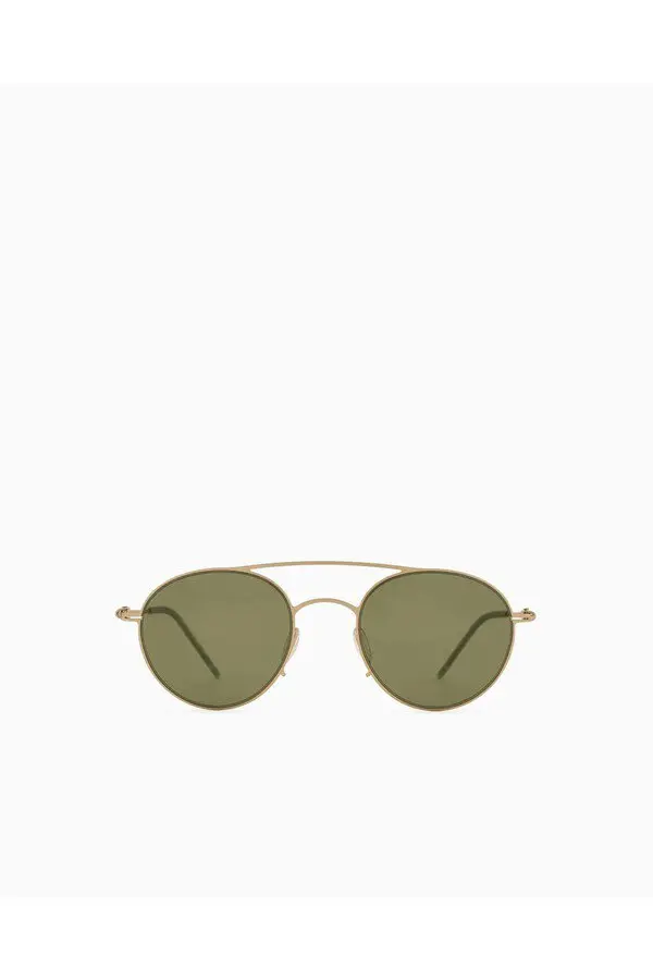 Giorgio Armani Round Frame Sunglasses - Gold