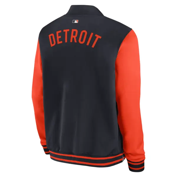 Nike Detroit Tigers Authentic Collection Dugout Mlb Full-zip Bomber Jacket - Blue