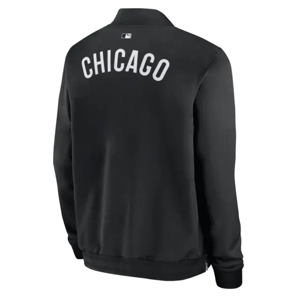 Nike Chicago White Sox Authentic Collection Dugout Mlb Full-zip Bomber Jacket - Black