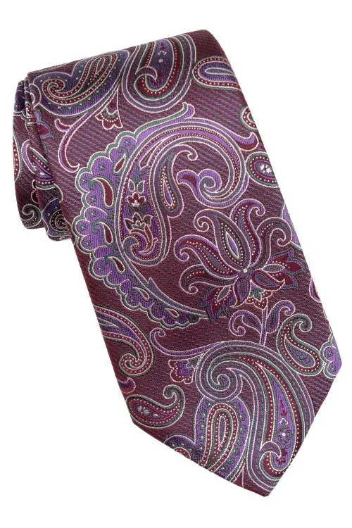 ELIZABETTA Pavia Silk Jacquard Neck Tie - Magenta