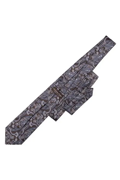ELIZABETTA Palermo Extra Long Silk Jacquard Neck Tie
