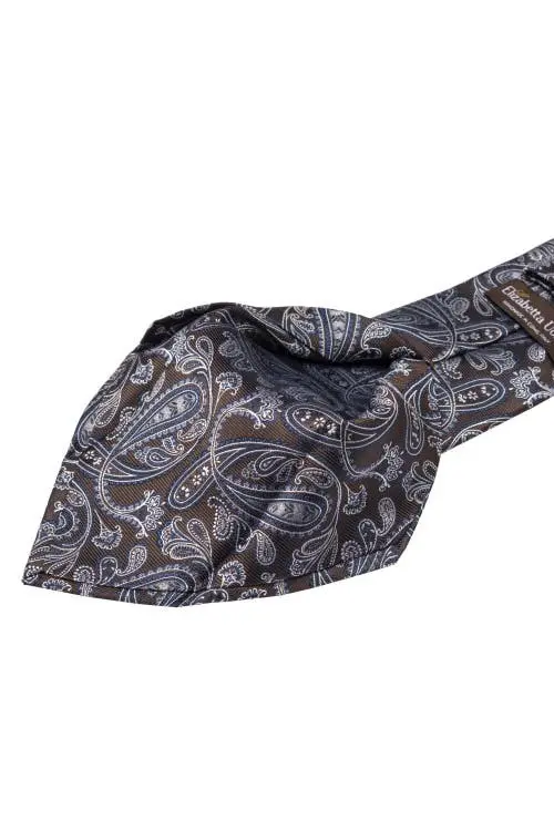 ELIZABETTA Palermo Extra Long Silk Jacquard Neck Tie