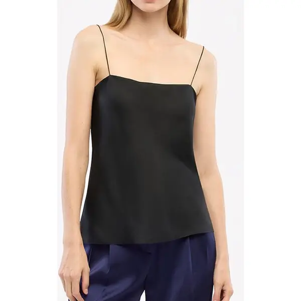 Another Tomorrow Silk Camisole - Black