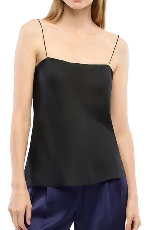 Another Tomorrow Silk Camisole - Black