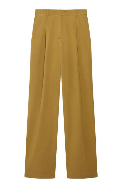 Another Tomorrow Relaxed Wide-leg Trousers - Thyme