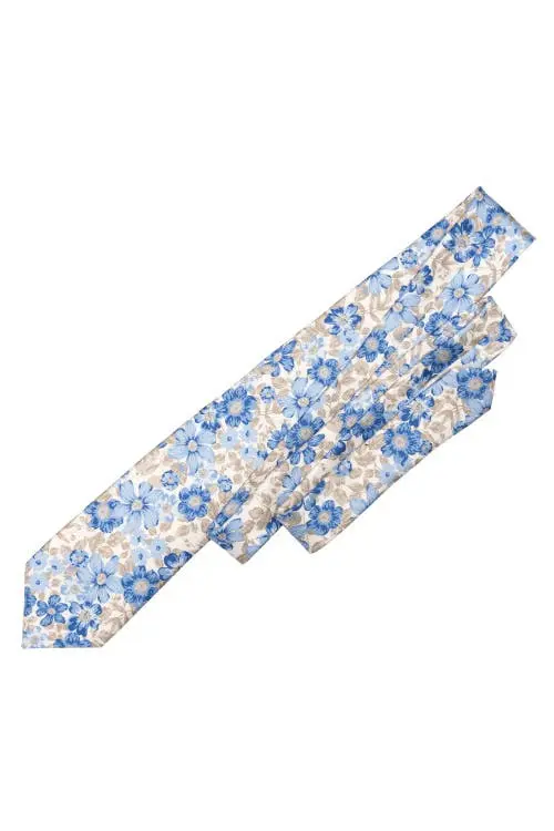 ELIZABETTA Altamura Extra Long Printed Neck Tie - Blue