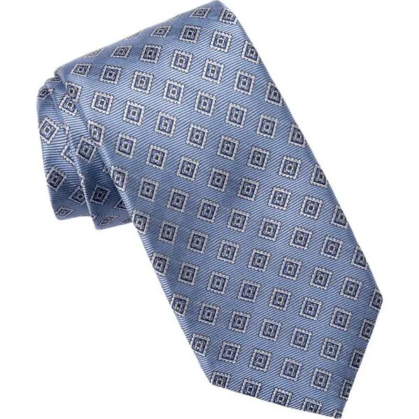 ELIZABETTA Lambrusco Medallion Silk Jacquard Neck Tie - Sky Blue