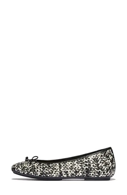 Fitflop Delicato Woven Mary Jane Flat - Black/ Ivory Mix