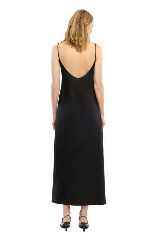 Another Tomorrow Square Neck Slip Dress - Off White