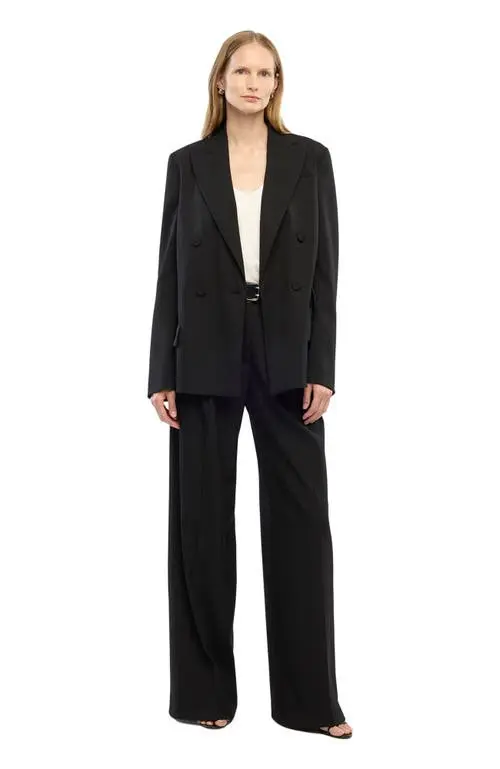 Another Tomorrow Relaxed Double-breasted Jacket - Black