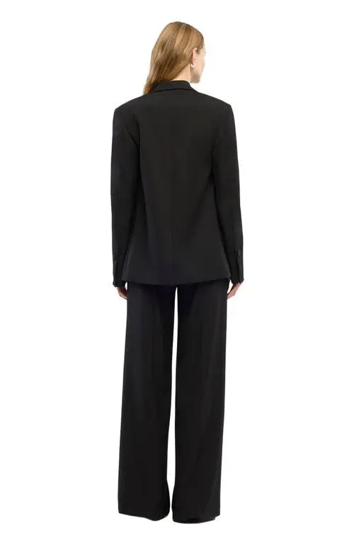 Another Tomorrow Relaxed Double-breasted Jacket - Black