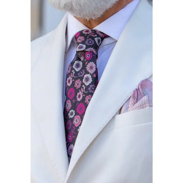 ELIZABETTA Pergola Silk Jacquard Neck Tie - Magenta