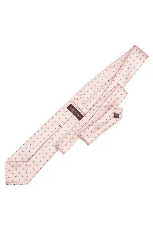ELIZABETTA Tiburtina Extra Long Silk Jacquard Neck Tie - Pink