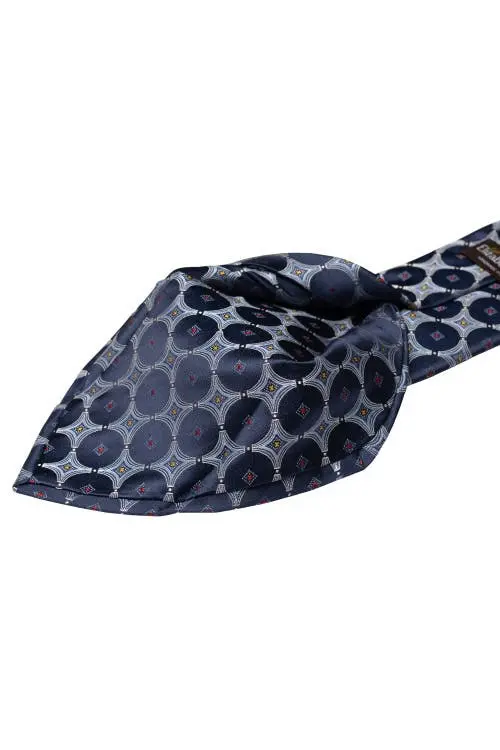 ELIZABETTA Silk Jacquard Circle Motif Neck Tie
