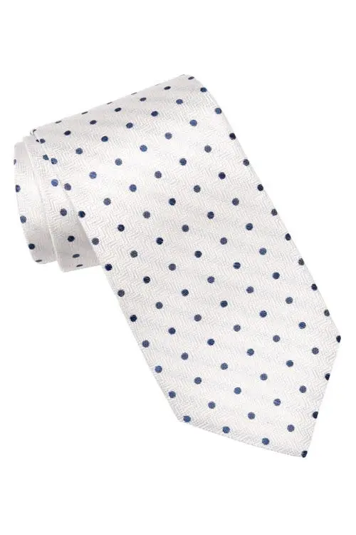 ELIZABETTA Tiburtina Silk Jacquard Neck Tie - White