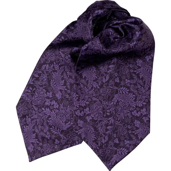 ELIZABETTA Portofino Silk Ascot Cravat Tie - Deep Plum