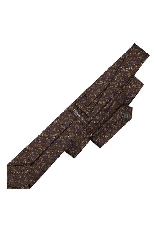 ELIZABETTA Sambuco Extra Long Silk Jacquard Neck Tie