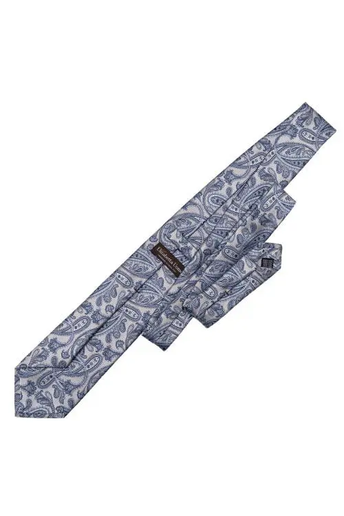 ELIZABETTA Palermo Silk Jacquard Neck Tie - Grey