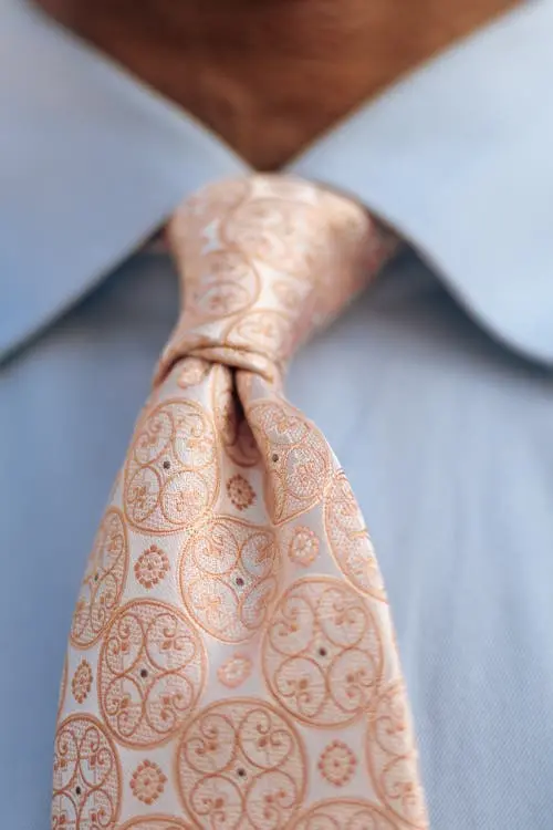 ELIZABETTA Palladio Extra Long Silk Jacquard Neck Tie - Blush