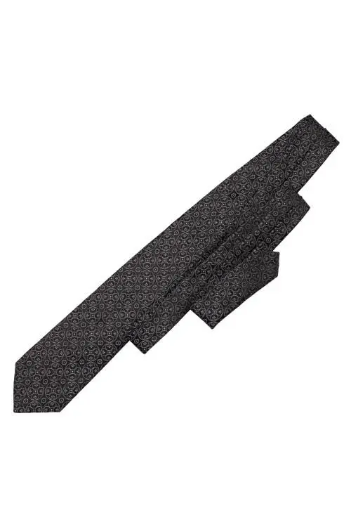 ELIZABETTA Palladio Silk Jacquard Neck Tie - Black