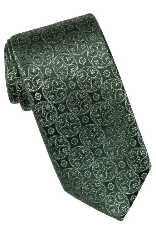 ELIZABETTA Palladio Silk Jacquard Neck Tie - Forest Green