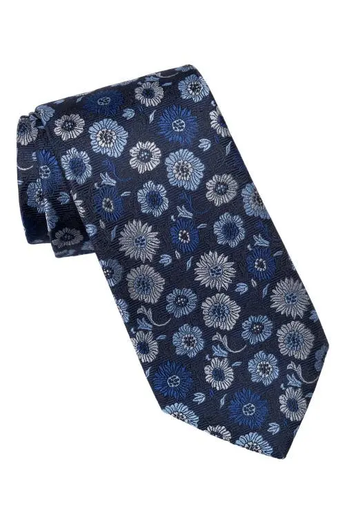ELIZABETTA Silk Jacquard Neck Tie - Blue