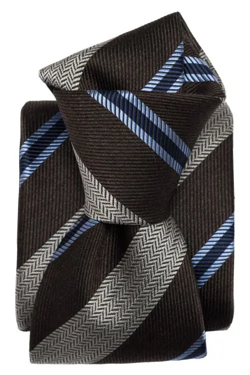 ELIZABETTA Flaminiasilk Jacquard Neck Tie - Brown