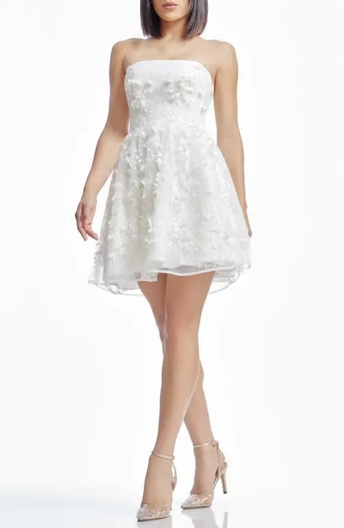 Dress The Population Marilyn Floral Appliqué Strapless Minidress