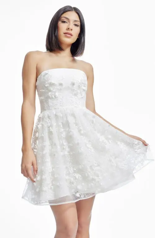 Dress The Population Marilyn Floral Appliqué Strapless Minidress