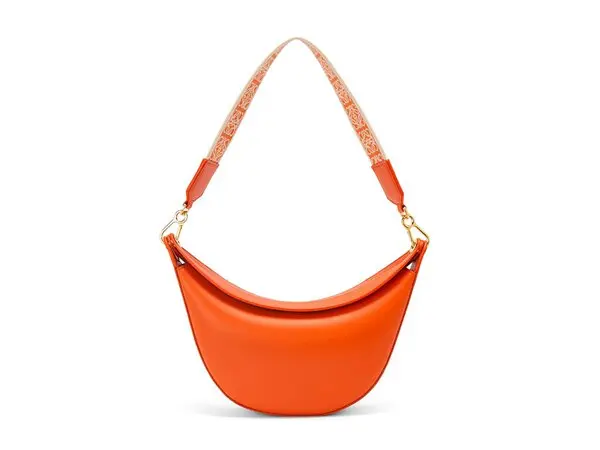 Loewe Small Luna Bag In Satin Calfskin And Jacquard - Orange