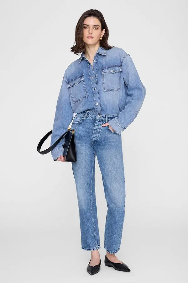 ANINE BING Paxton Shirt - Tidal Blue