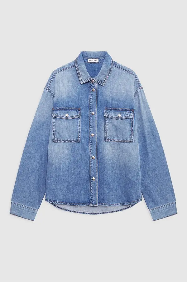 ANINE BING Paxton Shirt - Tidal Blue